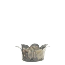Chic Antique Kerzenst&auml;nder f&uuml;r Stumpenkerze mit Bl&auml;ttern 5x7,5x6 cm skandinavische Deko Online Shop
