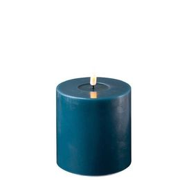 Deluxe Homeart LED Stumpenkerze Real Flame petroleum 10 cm, &Oslash; 10 cm skandinavische Deko Online Shop