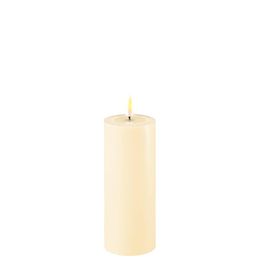 Deluxe Homeart LED Stumpenkerze Real Flame creme &Oslash;5 x H12.5cm, creme