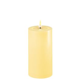 Deluxe Homeart LED Stumpenkerze Real Flame hellgelb &Oslash;7.5 x H15cm, hellgelb skandinavische Deko Online Shop