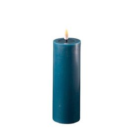 Deluxe Homeart LED Stumpenkerze Real Flame petroleum 15 cm, &Oslash; 5 cm skandinavische Deko Online Shop