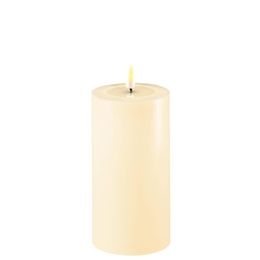 Deluxe Homeart LED Stumpenkerze Real Flame creme &Oslash;7.5 x H15cm, creme
