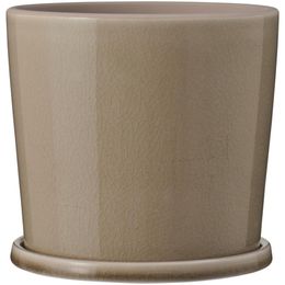 IB Laursen Blumentopf Saga mit Untersetzer Beige - H 15 cm, &Oslash; 16 cm skandinavische Deko Online Shop