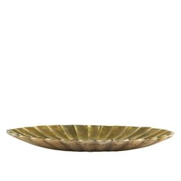 Chic Antique Tablett mit Rillen Aluminium H4,5/L40/B31 cm, messing skandinavische Deko Online Shop
