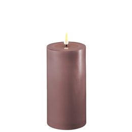 Deluxe Homeart LED Stumpenkerze Real Flame lila &Oslash;7,5 x H15cm, lila skandinavische Deko Online Shop