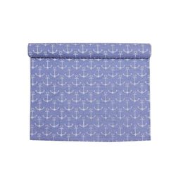 Krasilnikoff Tischl&auml;ufer Anchor Anker 35x120 cm, dusty blue skandinavische Deko Online Shop
