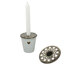 Krasilnikoff Stabkerzenhalter, Becheraufsatz f&uuml;r Happy Mugs &Oslash; 9 cm, f&uuml;r &Oslash; 2,2 cm Kerzen, grau skandinavische Deko Online Shop