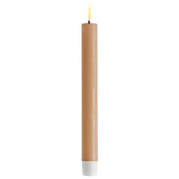 Deluxe Homeart LED 2er Set Stabkerze Real Flame 24 cm, &Oslash; 2,2 cm, 2er Set, karamell skandinavische Deko Online Shop