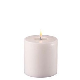 Deluxe Homeart LED Stumpenkerze Real Flame wei&szlig; 10 cm, &Oslash; 10 cm