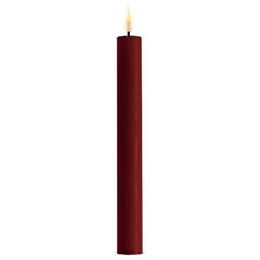 Deluxe Homeart LED 2er Set Stabkerze Real Flame 24 cm, &Oslash; 2,2 cm, 2er Set, bordeaux
