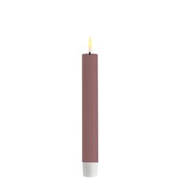 Deluxe Homeart LED 2er Set Stabkerze Real Flame 15 cm, &Oslash; 2,2 cm, 2er Set, lila skandinavische Deko Online Shop