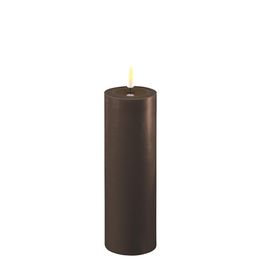 Deluxe Homeart LED Stumpenkerze Real Flame mokka &Oslash;5 x H15cm, mokka skandinavische Deko Online Shop