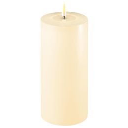 Deluxe Homeart LED Stumpenkerze Real Flame creme &Oslash;10 x H20cm, creme