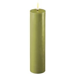 Deluxe Homeart LED Stumpenkerze Real Flame olive &Oslash;5 x H20cm, olive