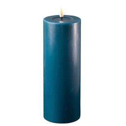 Deluxe Homeart LED Stumpenkerze Real Flame petroleum 20 cm, &Oslash; 7,5 cm skandinavische Deko Online Shop