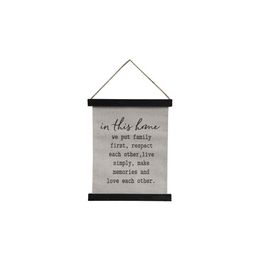 Chic Antique Kleine Leinwand mit Text zum Aufh&auml;ngen H30/L22 cm, natur