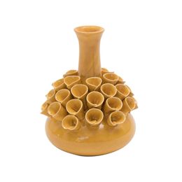 byRoom Vase aus Keramik rund 15 cm, gelb skandinavische Deko Online Shop