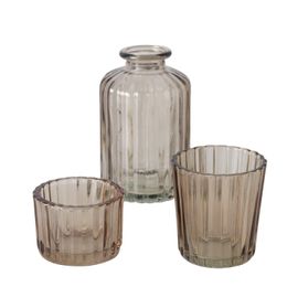 Boltze Windlicht Tolka, 3er-Set braun skandinavische Deko Online Shop