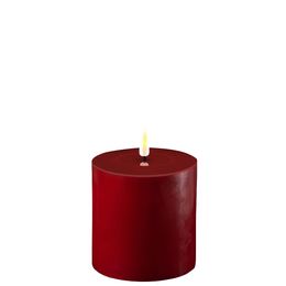 Deluxe Homeart LED Stumpenkerze Real Flame bordeaux 10 cm, &Oslash; 10 cm skandinavische Deko Online Shop