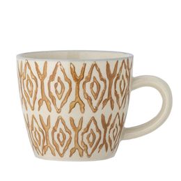 Bloomingville Maple Tasse, Steingut &Oslash; 8 x H7 cm, orange Rauten