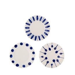 Bloomingville Linora Dessert Teller-Set 3er Blau, &Oslash; 22 cm skandinavische Deko Online Shop
