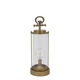 Chic Antique Stall Laterne mit LED und Timer H46, &Oslash;16 cm gold