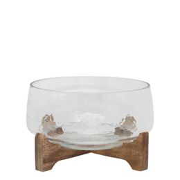 Chic Antique Glas Tablett mit Holzsockel 16,5 cm, &Oslash; 24,5 cm skandinavische Deko Online Shop