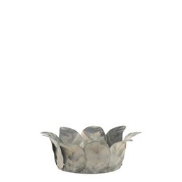 Chic Antique Kerzenst&auml;nder f&uuml;r Stumpenkerze mit Bl&auml;ttern 4x8,5x6 cm skandinavische Deko Online Shop