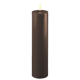 Deluxe Homeart LED Stumpenkerze Real Flame mokka &Oslash;5 x H20cm, mokka skandinavische Deko Online Shop