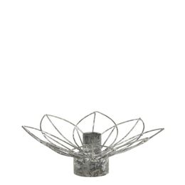 Chic Antique Eisen Kerzenst&auml;nder in Blumenform 5x13 cm skandinavische Deko Online Shop