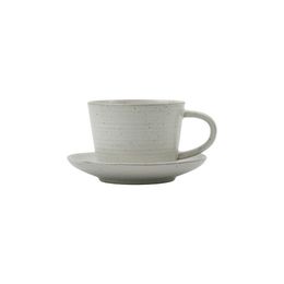 house doctor Kaffeetasse mit Untertasse Pion Grau/ wei&szlig; skandinavische Deko Online Shop