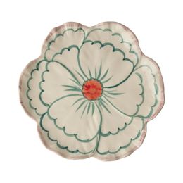 Rice Keramik Beilagenteller Blume pinker Rand &Oslash; 19 cm