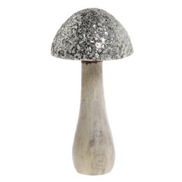 Chic Antique Deko Pilz mit glitzerndem Schirm H25/&Oslash; 12 cm natur