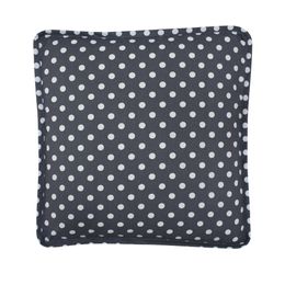 Krasilnikoff Boxkissenbezug Sitzkissen mit Punkten 45 x 45 cm, dunkelgrau