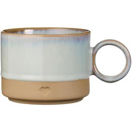 IB Laursen Keramik Tasse mit Henkel Heart 290 ml, hellblau