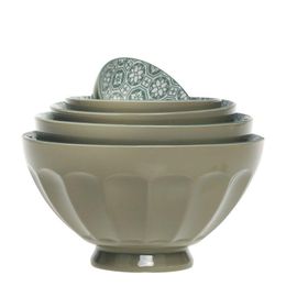 Chic Antique Ares Lattesch&uuml;ssel mit Muster im Set H&ouml;he 9, &empty; 15,5 cm, taupe skandinavische Deko Online Shop