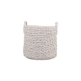 Chic Antique &Uuml;bertopf Corte mit Flechtmuster und Henkel H24,5 x &Oslash;23 cm, creme