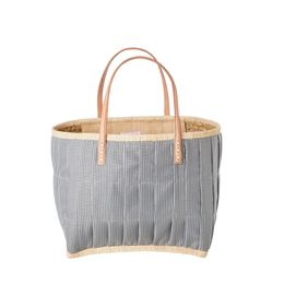 Rice Tasche aus Bast mit Henkel Medium, Hellblau skandinavische Deko Online Shop