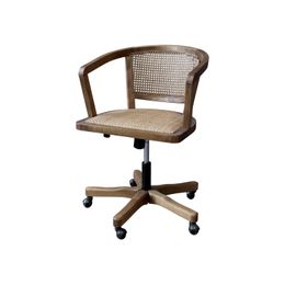Chic Antique Franz&ouml;sischer B&uuml;rostuhl mit Geflechtsitz H80/L60/B60 cm natur skandinavische Deko Online Shop