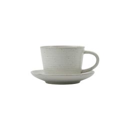 house doctor Kaffeetasse mit Untertasse Pion Grau/ wei&szlig; skandinavische Deko Online Shop