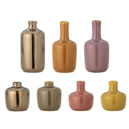 Bloomingville Vasen Maien aus Steingut, 7er &Oslash; 6,5xH14 cm, Glamour