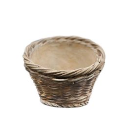 Chic Antique Corte &Uuml;bertopf mit Flechtmuster H11,5/D14 cm, natur