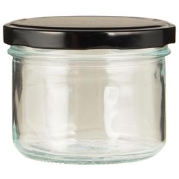 IB Laursen Vorratsglas mit schwarzem Schraubdeckel 220 ml, H&ouml;he 6.5, &Oslash; 8.5 cm