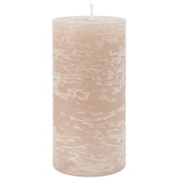 IB Laursen Rustikale Stumpenkerze H&ouml;he 14 cm, &Oslash; 7 cm, rosa