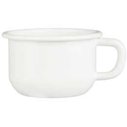 IB Laursen Tasse Emaille flach 11.5 x 9.5 x 6 cm, wei&szlig;