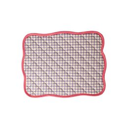 Rice Gestepptes Tischset Karo Wellenrand aus Baumwolle Kariert Himbeerrosa (Soft Raspberry) - 45 x 35 cm