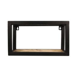 HSM Collection Wandregal Levels aus Mangoholz und Eisen 35x14x20 cm skandinavische Deko Online Shop