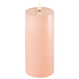 Deluxe Homeart LED Stumpenkerze Real Flame rosa &Oslash;10 x H20cm, rosa