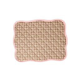 Rice Gestepptes Tischset Karo Wellenrand aus Baumwolle Kariert Hellrosa (Pretty Pink) - 45 x 35 cm
