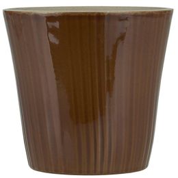 IB Laursen &Uuml;bertopf konisch mit Rillen H&ouml;he 17, &Oslash; 17,5 cm, braun skandinavische Deko Online Shop
